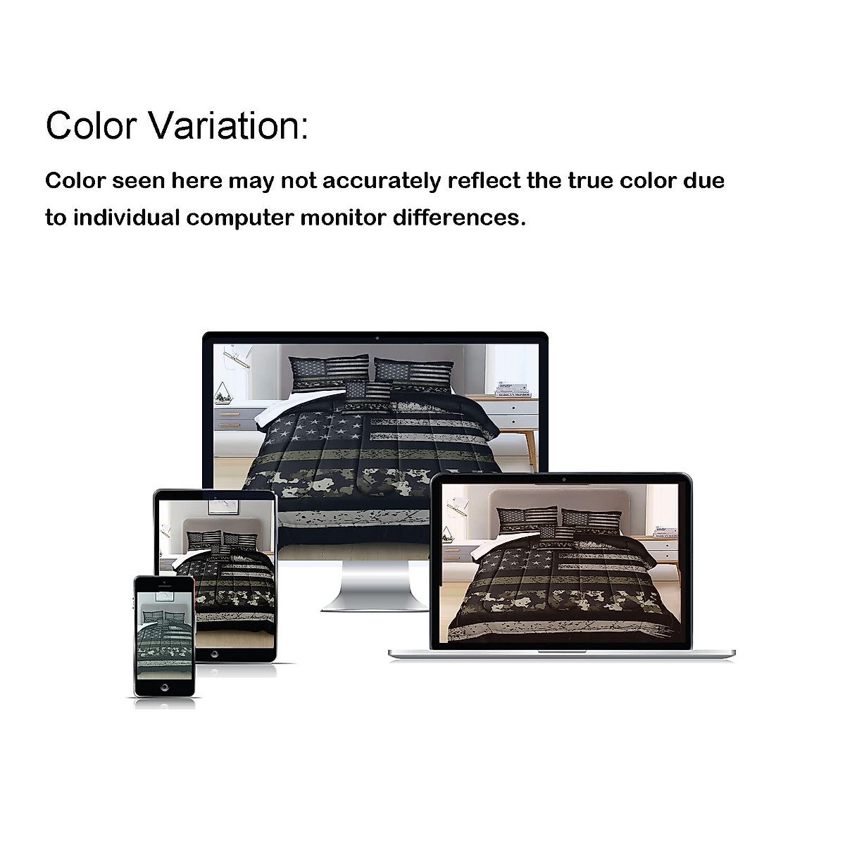 Bedbay American Flag Queen Comforter Set Camo Bedding Girls Boys Room Decor Camouflage Stars Stripes Flag Quilt Bedding Set Army Green Down Alternative Lightweight Comforter Queen 4 Pcs(Camo,Queen)