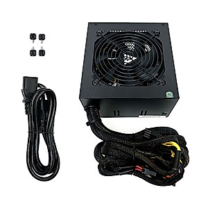 Apevia SPIRIT600W Spirit 600W ATX Power Supply with Auto-Thermally Controlled 120mm Fan, 115/230V Switch, All Protections
