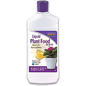 Bonide Houseplant Liquid Plant Food 10-10-10, 8 oz Concentrated Fertilizer for Indoors, Use Every Time You Water