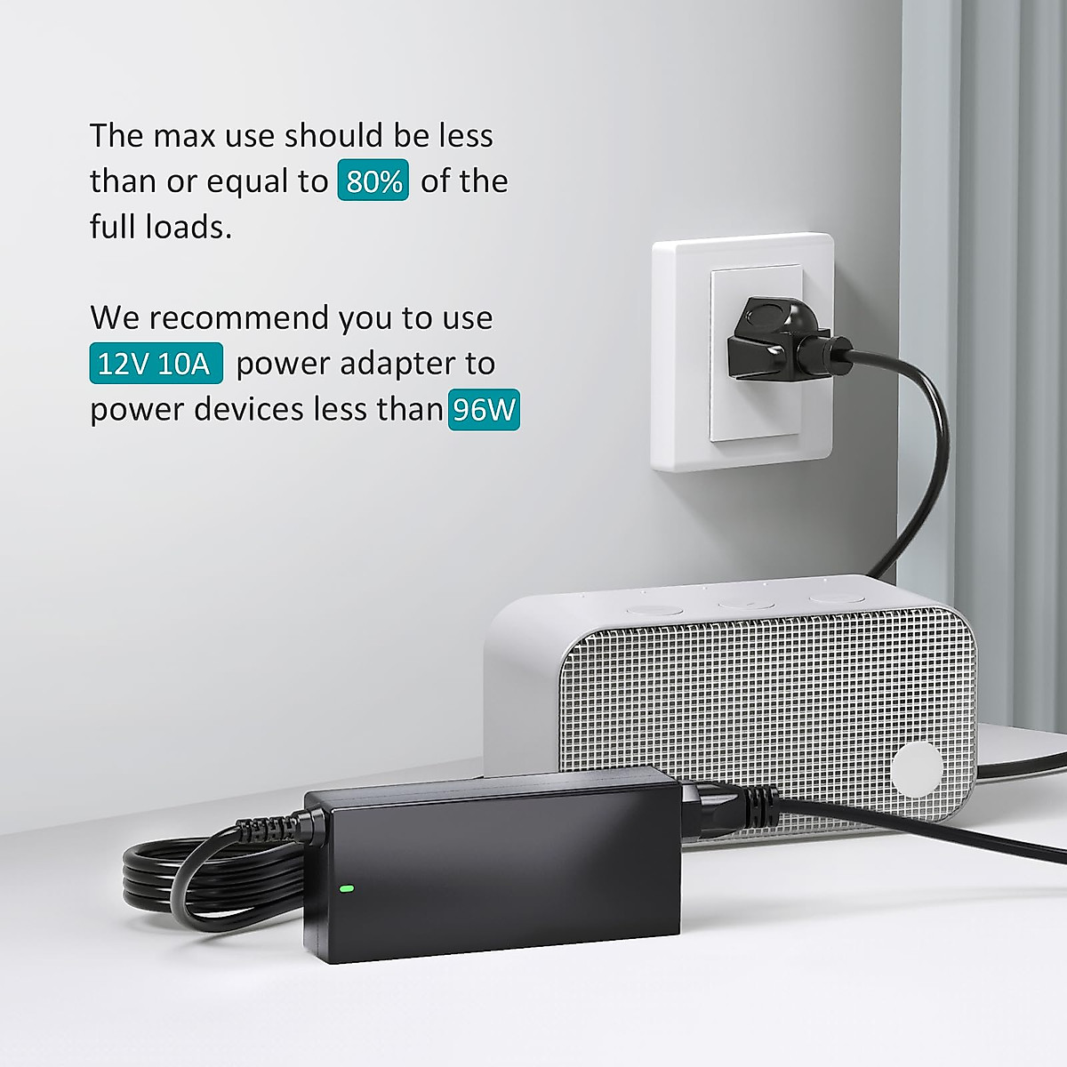 Basicvolt AC 100-240V to DC 12V 10A 8A 5A 3A 2A 1A Power Supply Adapter 12Volt 10Amp Barrel Connector Adaptor with 5.5mm 2.1mm Output Jack for LED Strip Light Tape 3D Printer