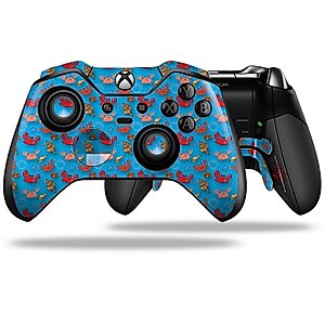 Crabs and Shells Blue Medium - WraptorSkinz Decal Style Vinyl Skin Wrap compatible with XBOX One ELITE Wireless Controller (CONTROLLER NOT INCLUDED)
