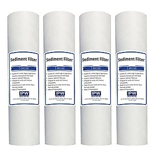 Sediment Water Filter Cartridge Compatible with P5-D, P5A. Also Compatible with Aqua-Pure AP110 & AP110-NP, GE FXUSC, Whirlpool WHKF-GD05 and Dupont WFPFC500; Set of 4 Filters