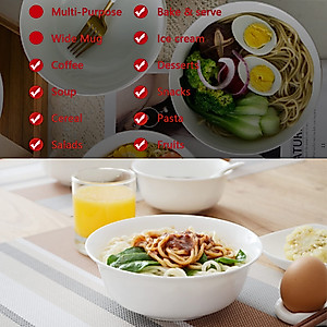 Gang Rinpoche Cereal Bowl Sets, 20OZ Bone China Bowl of 4pcs, White Lightweight Porcelain Dinnersets, Snack Plate for Kitchen, Dishwasher & Microwave Safe (Moonlight)