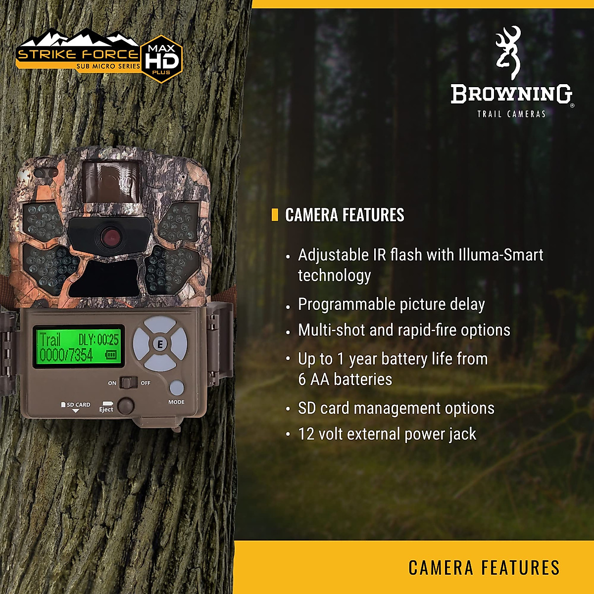 Browning outdoor Trail Cameras Strike Force Max HD Plus BTC, Motion Only