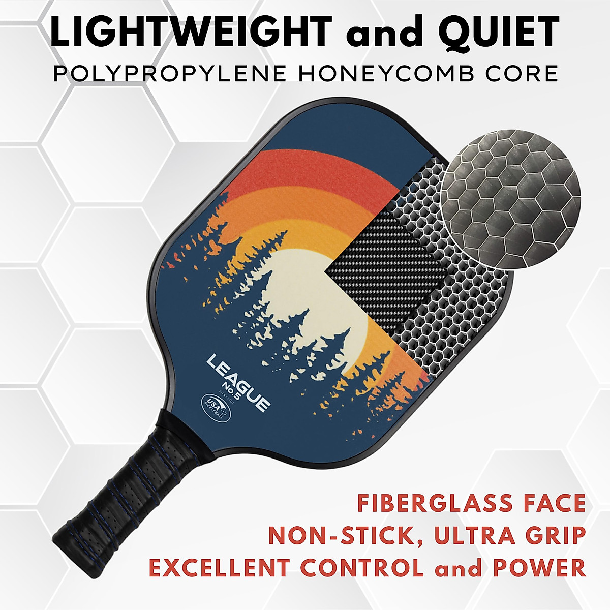 Pickleball Paddles Set of 2 - USAPA Approved Pickle Ball Racket - Indoor Outdoor Game - 4 Balls, Ball Retrievers, Carrying Bag - Court Equipment for Men Women Family - Pro Racquet Sets