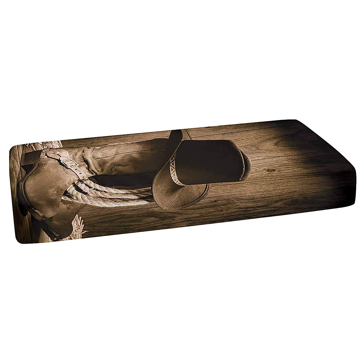 Western Fitted Crib Sheet,Wild West Themed Cowboy Hat and Old Ranching Rope On Wooden Display Rodeo Cowboy Style Microfiber Silky Soft Toddler Mattress Sheet Fitted,28"x 52"x 8'' for Boys Girls