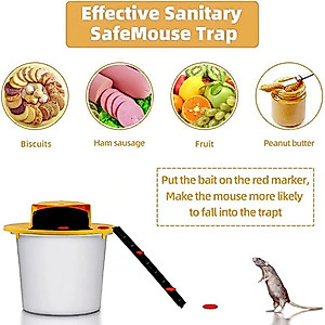 Mice Mouse Trap Bucket Flip Lid,Mouse Trap Bucket Indoor Outdoor,Humane Mouse Trap,Mouse Trap Bucket Lid Auto Reset | 5 Gallon Bucket Compatible | Mouse Trap Bucket Lid (1 Pack)