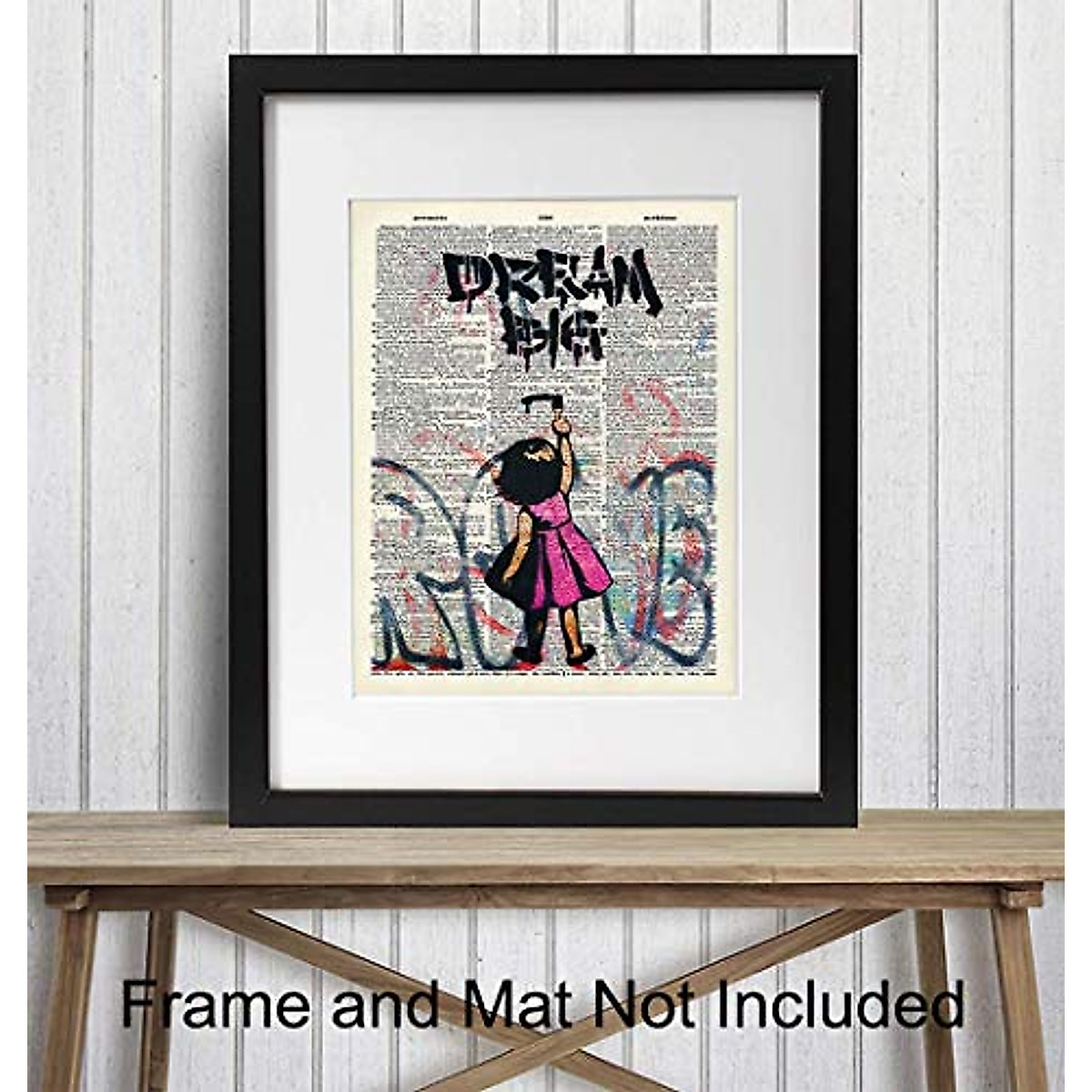 Motivational Graffiti Dictionary Art for Room Decorations, Home, Apartment or Office Decor - Upcycled Wall Art Poster Print Photo - Unique Modern Street Art and Gift for Women Entrepreneurs