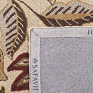 SAFAVIEH Jardin Collection Runner Rug - 2'3" x 8', Beige & Multi, Handmade Floral Wool, Ideal for High Traffic Areas in Living Room, Bedroom (JAR952A)