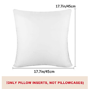 Thmyo Pack of 4 Outdoor Pillow Inserts,Water Resistant Square Decorative Throw Pillows Couch Sham Cushion Stuffer for Bed Living Room Garden Patio Bench (18x18 inch/ 45x45cm)