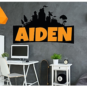 Custom Name Wall Decal - Famous Game Wall Decoration - Wall Decals for Gaming Room Decor - Party Decorations - Wall Decal for Home Bedroom Nursery Playroom Decoration (Wide 30"x16" Height)