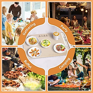 Flaegoye Food Warming Mat,Portable Electric Warming Tray with 3 Adjustable Temperature,Silicone Foldable Food Warmer for Buffet,Fast Heating Mat for Home Buffets,Restaurants and Parties