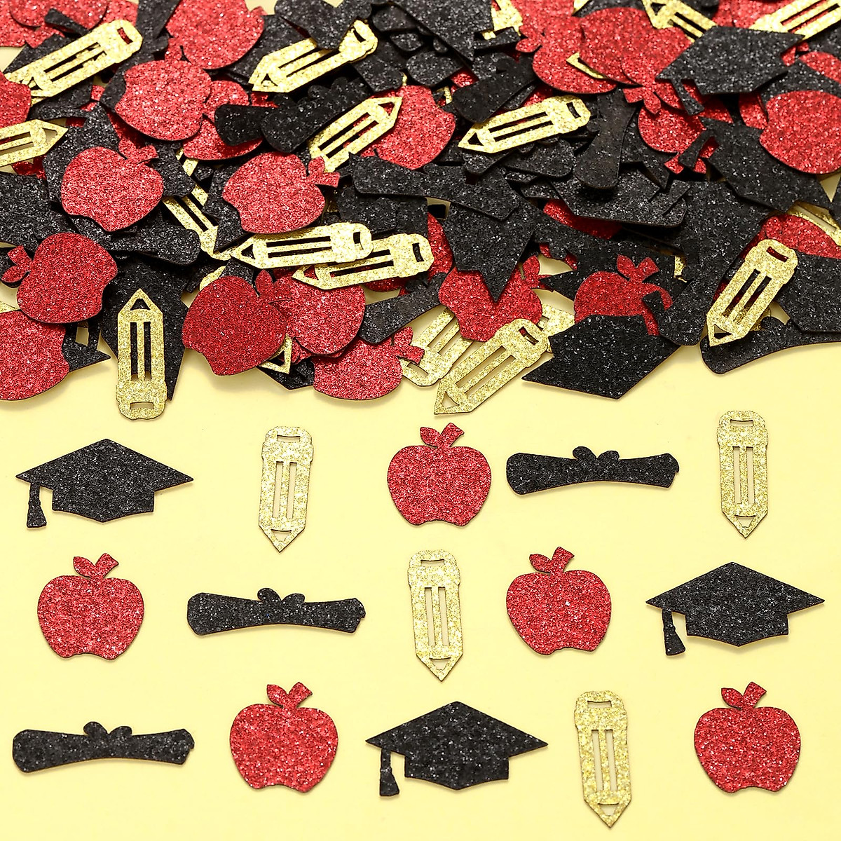 Sursurprise 2024 Teacher Graduation Party Decorations, 200Pcs Teacher Graduation Confetti Glitter for Table, Congrats Teacher Class of 2024 Grad Party Supplies