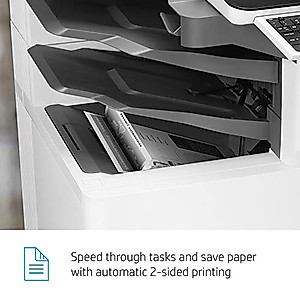 HP LaserJet Enterprise Flow MFP M635z Monochrome All-in-One Printer with built-in Ethernet, 2-sided printing, high-capacity input feeder, wheeled stand & 3-bin stapler/stacker (7PS99A)