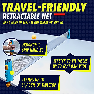 NIBIRU SPORT Professional Ping Pong Paddle Set (4-Player) - Table Tennis Paddles Set of 4 with Retractable Net, 6 Balls, and Carry Bag/Storage Case - Table Tennis Equipment & Ping Pong Accessories