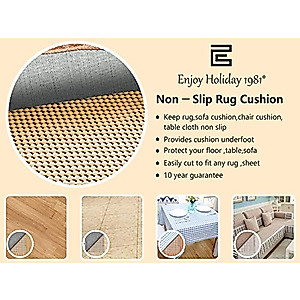 Non Slip Area Rug Pad Gripper - 8x10 Strong Grip Carpet pad for Area Rugs and Hardwood Floors, Provides Protection and Cushion
