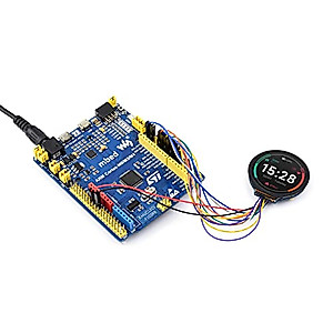 Waveshare 1.28inch Round LCD Display Module with Touch Panel, 240×240 Resolution, IPS, SPI and I2C Communication, Compatible with Raspberry Pi 5/4B/3B/Zero/Zero W/Zero 2W/Pico/Pico W/Pico WH