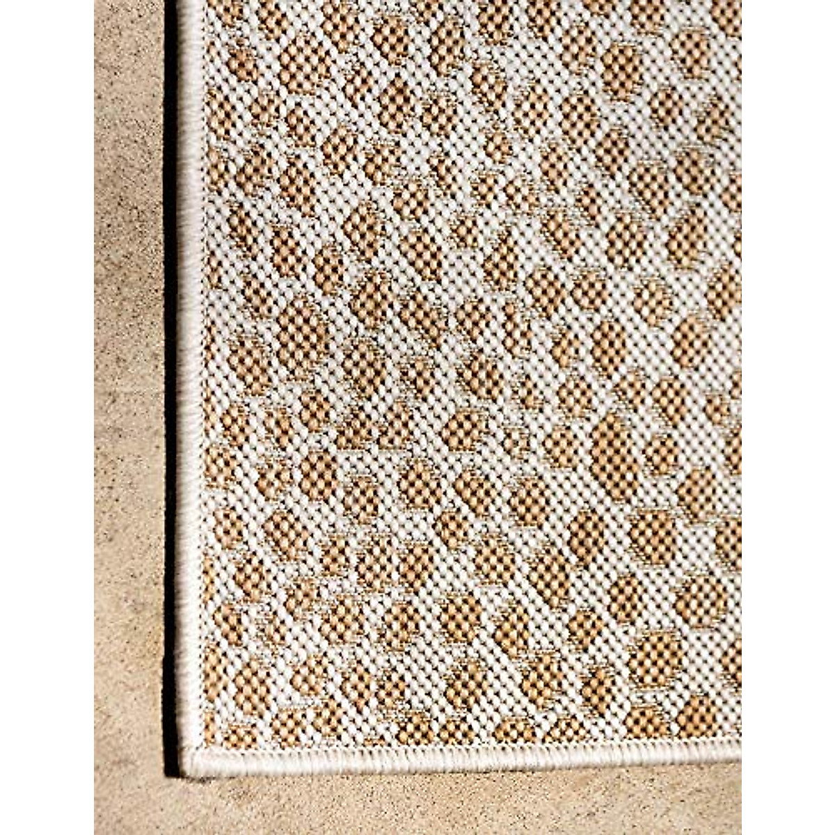Unique Loom Jill Zarin Outdoor Collection Animal Print Area Rug (7' 10 x 10' 0 Rectangular, Dark Beige)
