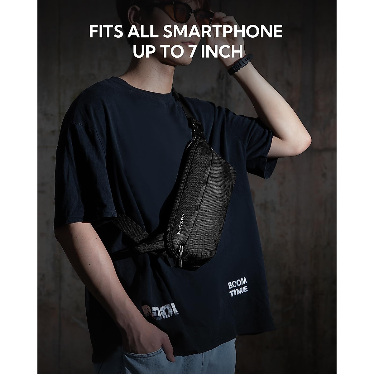 WATERFLY Sling Crossbody Chest Bag: Over Shoulder Small Slim Cross Daypack Lightweight Backpack Front Side Pack Men Women…