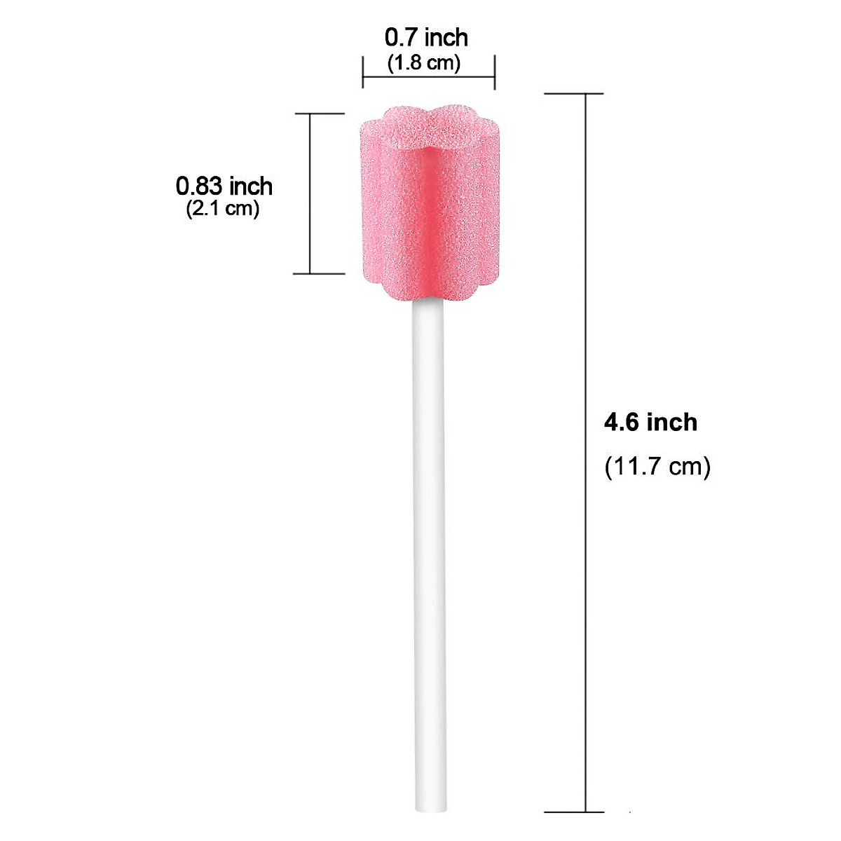 Disposable Untreated Oral Care Swabs, 250 Count (Pink+Plum)