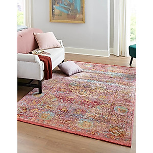 Unique Loom Baracoa Collection Area Rug - Rumba (8' 4" x 10' Rectangle, Red/ Brown)