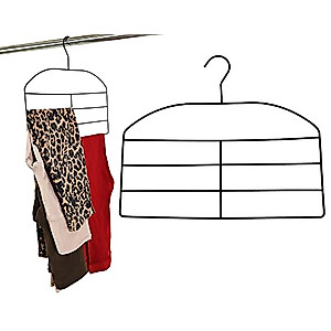 HOME-X Set of 2 Space-Saving Legging Hangers for Closet, Iron Organizer Hangers, Hang 6 Leggings, Yoga and Stretch Pants on One,15 ¼” L x 12 ¾” W, Black