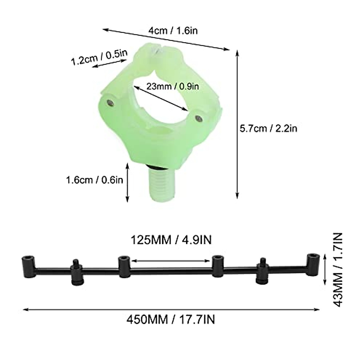 Xirfuni Fishing Rod Holder, Fishing Tool Accessories Magnetic Bracket Head Professional Aluminum Alloy Crossbar Bracket Convenient for
