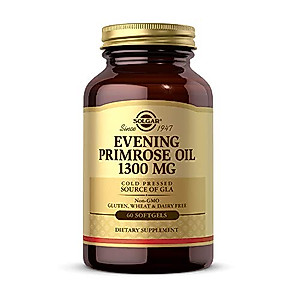 Solgar Evening Primrose Oil 1300 mg 60 Softgels - Promotes Healthy Skin & Cardiovascular Health - Nutritional Support for Women - Non-GMO Gluten Free Dairy Free - 60 Servings