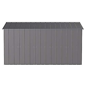 Arrow Shed Classic 10' x 12' Outdoor Padlockable Steel Storage Shed Building, Charcoal