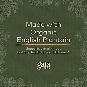 Gaia Kids Bronchial Wellness Syrup - Immune Support Supplement - Overall Throat & Lung Health Support - Certified Organic Formula with English Plantain, Grindelia & Honey - 3 Fl Oz (18 Servings)