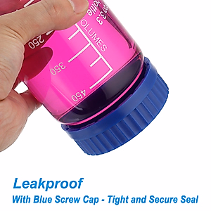 PATIKIL 2 Pack Reagent Media Storage Bottles, 250ml Borosilicate Glass Wide Mouth Graduated Round Bottles with Orange GL32 Screw Cap for Lab Water Reagent Liquids, Clear