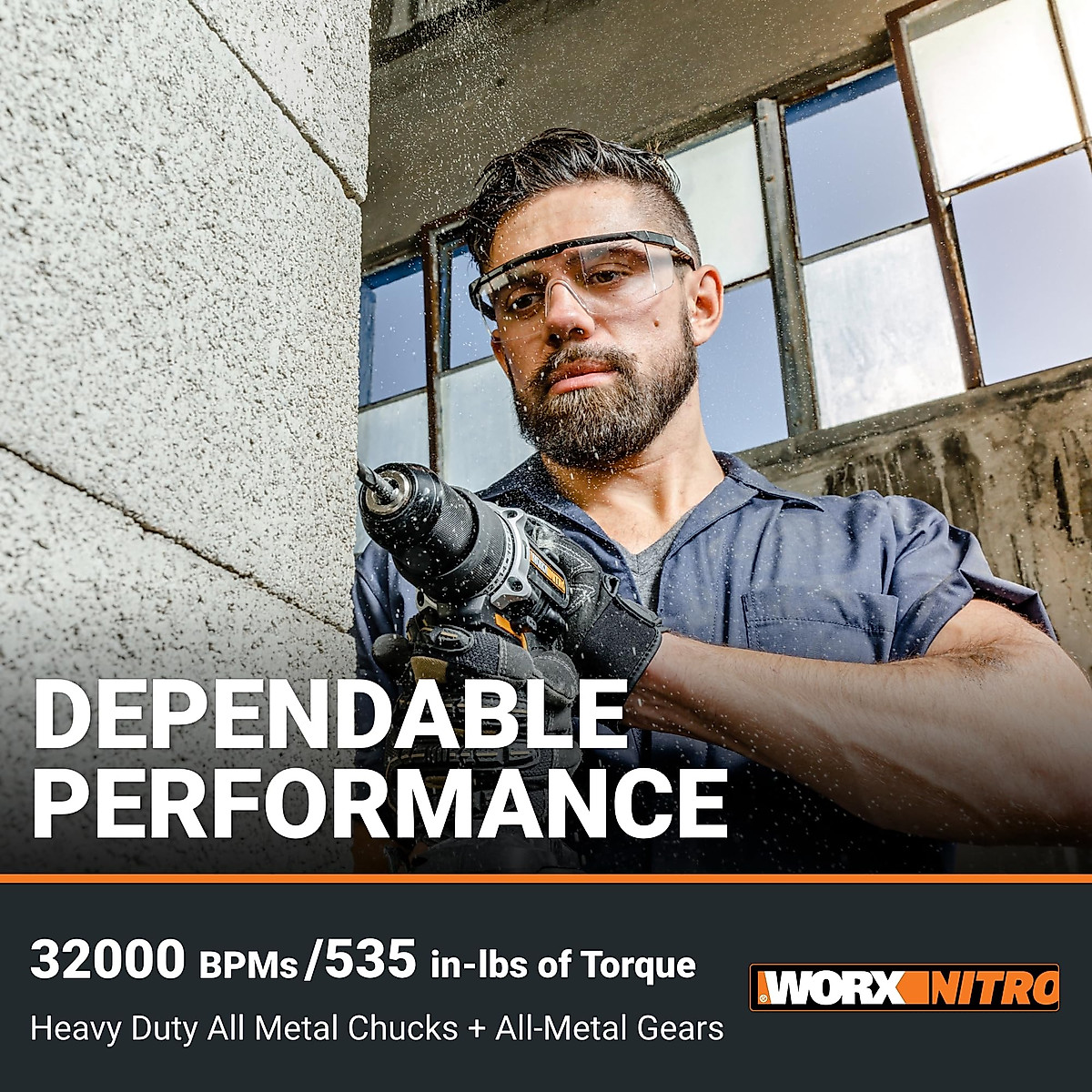 Worx Nitro 20V Impact Driver and Drill Driver with Brushless Motor, Drill Set with Storage Bag, Compact Drill and Driver Combo, Power Share Compatible WX960L – Batteries & Charger Included