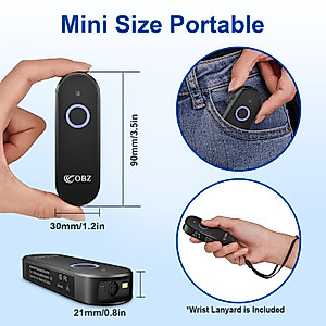 Mini 2D Bluetooth Barcode Scanner 2.4G Wireless Barcode Scanner, 2-in-1 Portable 1D 2D QR Code Scanner Work with iOS Android iPhone iPad Tablet Windows PC POS for Store Warehouse Inventory Library