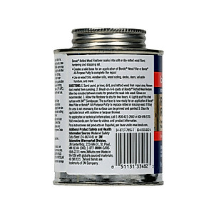 Bondo Rotted Wood Restorer, 8 fl oz., Penetrates into Spongy, Dry-rotted Wood Fibers Creating a Solid Surface, Dries clear and tack free, Water Resistant, Stainable and paintable (20131)