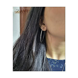Large Hoop Earrings for Women Girls 925 Silver Lightweight Serenity: Sparkle and Style for Women and Girls"