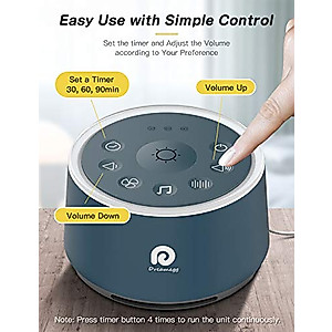 Dreamegg D1 Sound Machine - White Noise Machine with Baby Night Light for Sleeping, High Fidelity Sounds, Timer & Memory Feature, Sound Machine for Baby Adults, Home, Office, Travel (Navy Blue)