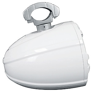 Pair Memphis Audio MXA82TW 8" Marine Wakeboard Tower Speakers/LED+Swivel White Bundle with Rockville RGHR2 Marine Gauge Hole Receiver (2 Items)