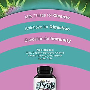 Liver Cleanse Detox & Repair Formula - Herbal Liver Support Supplement with Milk Thistle Dandelion Root Organic Turmeric and Artichoke Extract to Renew Liver Health - Silymarin Milk Thistle Capsules