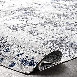nuLOOM Dali Abstract Machine Washable Area Rug, 8' x 10', Grey