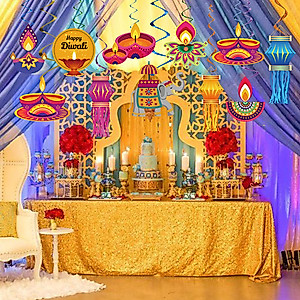 Happy Diwali Hanging Swirls Party Decoration Supplies - Festival of Lights Deepavali Hanging Decoration Kit for Home