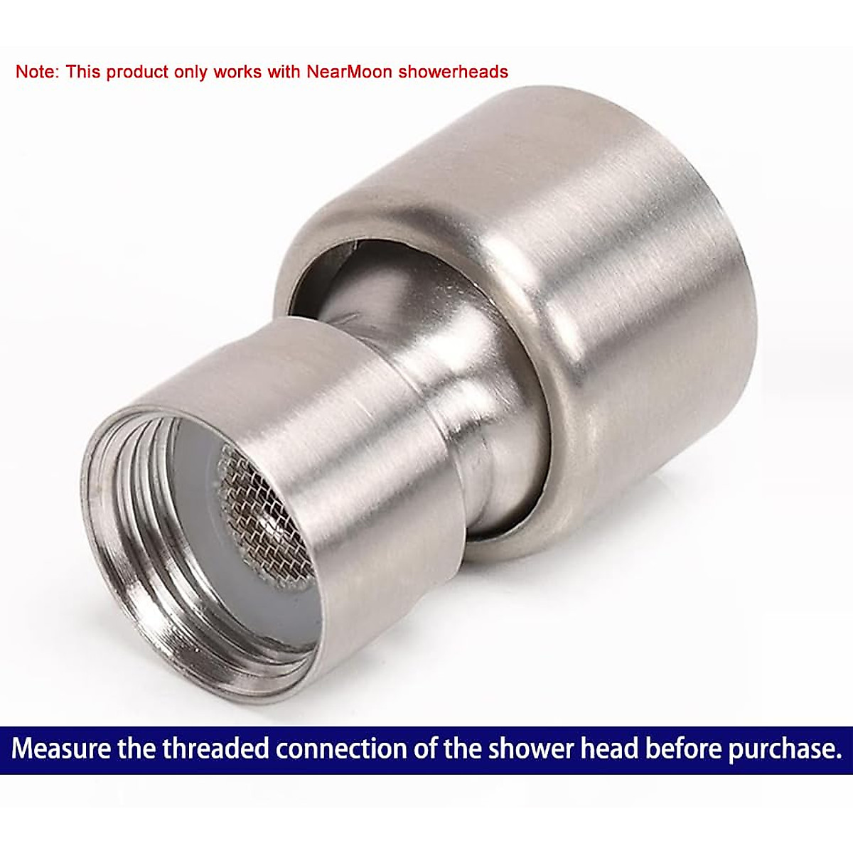 NearMoon Shower Head Swivel Ball Adapter- Solid Brass Shower Connector Adjustable Swivel Ball for 8 Inch ShowerHead Replacement Ball Joint (Brushed Nickel)