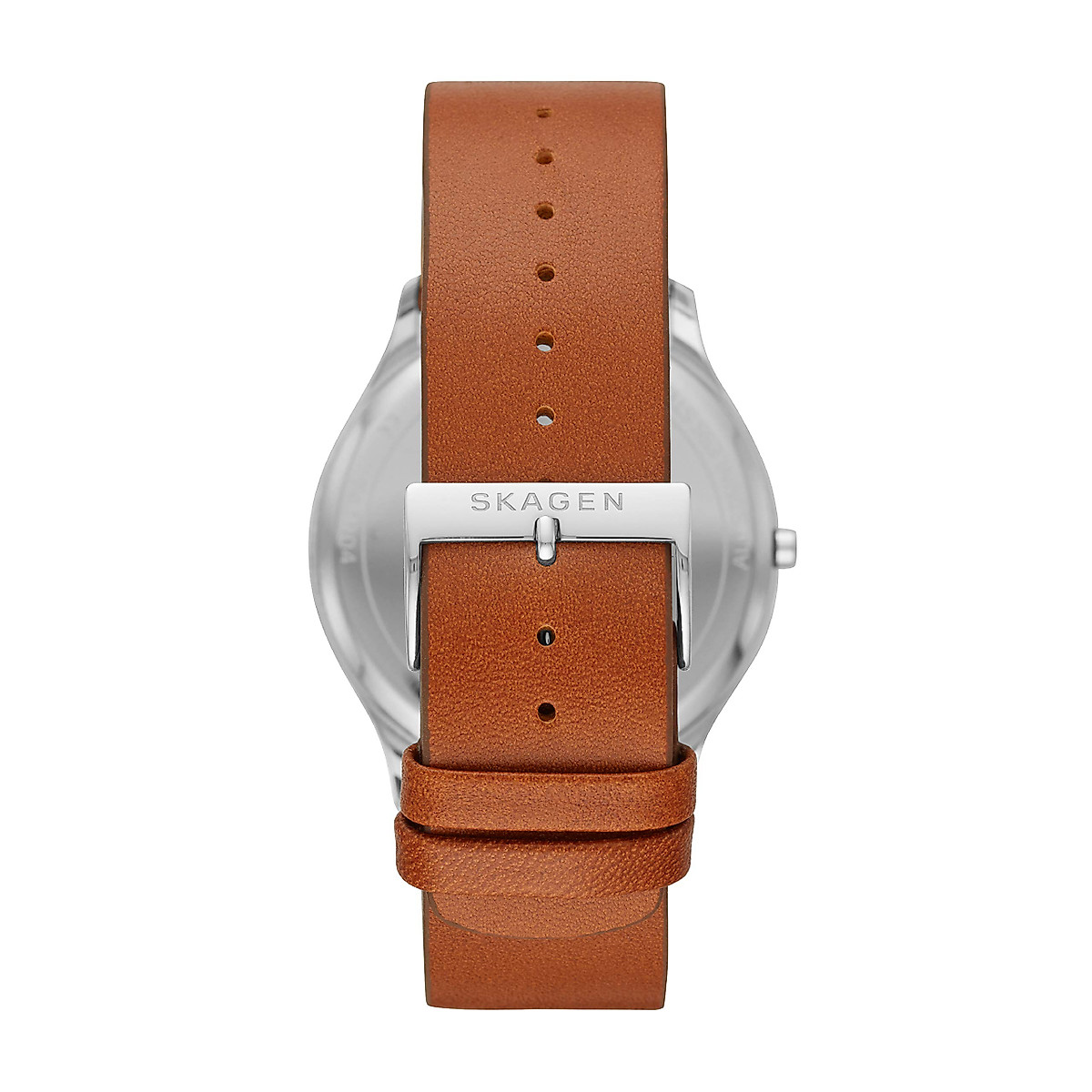 Skagen Men's Jorn Quartz Three-Hand Silver Stainless Steel and Brown Leather Band Watch (Model: SKW6546)