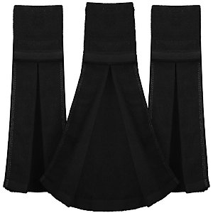 Moukeren 3 Pcs Football Field Towel Closed Loop Football Accessories Cotton Football Towel Sports Towel Sweat Towel with Hook and Loop Fastener for Football, Golf, Gym (Black)