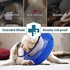 Zeaxuie Soft Inflatable Dog Cone Collar for Dogs After Surgery with Enhanced Anti-Licking for Unrestricted in Daily Life, Pack of One, Blue (Size 6)