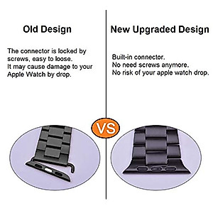 iiteeology Compatible with Apple Watch Band 42mm 44mm 45mm 49mm, Upgraded Solid Business Stainless Steel Band for Apple iWatch Ultra SE Series 8 7 6 5 4, Black