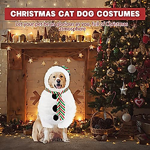 2 Pieces Christmas Dog Clothes Hoodie and Santa Claus Pet Dog Costume Set Winter Puppy Snowman Sweater Outfit Xmas Pet Funny Pajamas (Small)