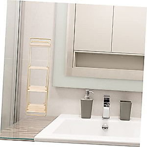 CORHAD Wall Shelf Wall Mounted Floating Shelves Bookshelves Wall Mounted Picture Ledge Shelf Multi-Layer Storage Mounted Shelf Gold Trim Storage Shelves Golden Frame Shelf Board