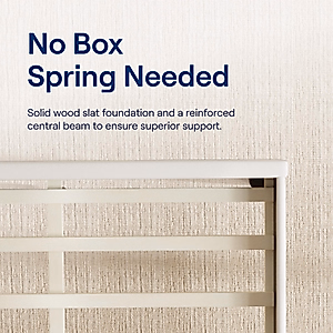 Nectar Bed Frame & Headboard - Linen - Cal King - 8 Inch Legs and Sturdy Wooden Slats for Support - Contemporary and Durable Upholstery - Holds Up to 700 Pounds - Easy Assembly