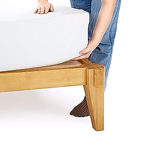 Bme Chalipa 14” King Bed Frame - Solid Wood Platform Bed - Japanese Joinery Bed Frame - Wood Slat Support - No Box Spring Needed - Easy Assembly - Minimalist & Modern Style, Golden Natural