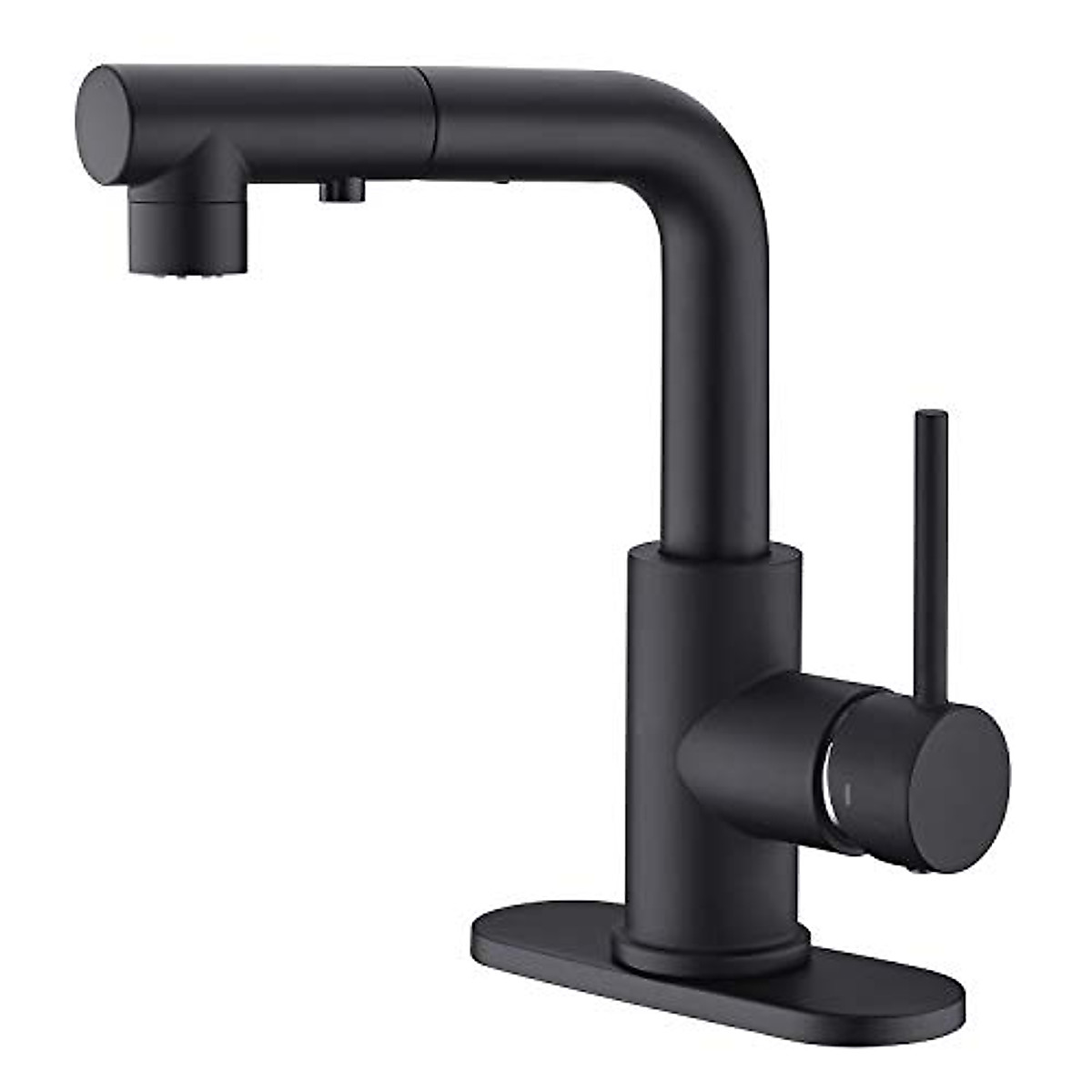 CREA Sink Faucet, Black Kitchen Faucets with Pull Down Sprayer, Bathroom Sink Faucets Mini Bar Prep Faucet Single Handle 3 or 1 Hole Kitchen Utility Faucet Laundry Outdoor Tap